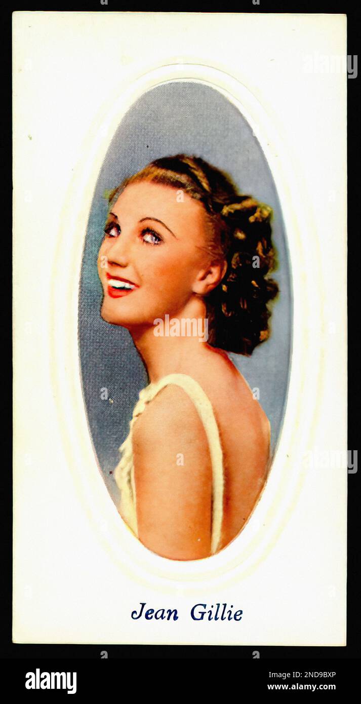 Portrait of actress Jean Gillie - Vintage Cigarette Card Stock Photo ...