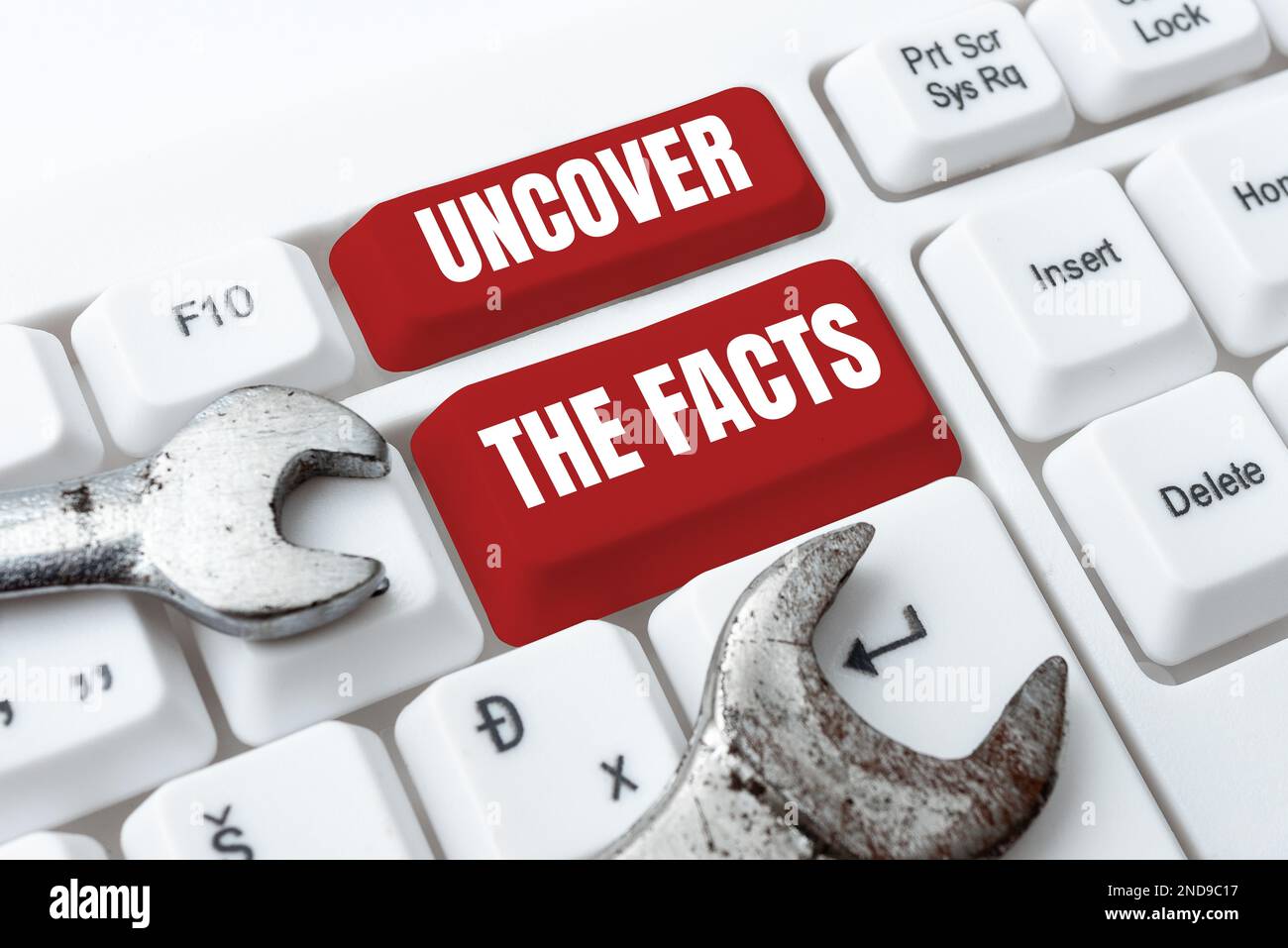 Hand writing sign Uncover The Facts. Business concept Find the truth ...