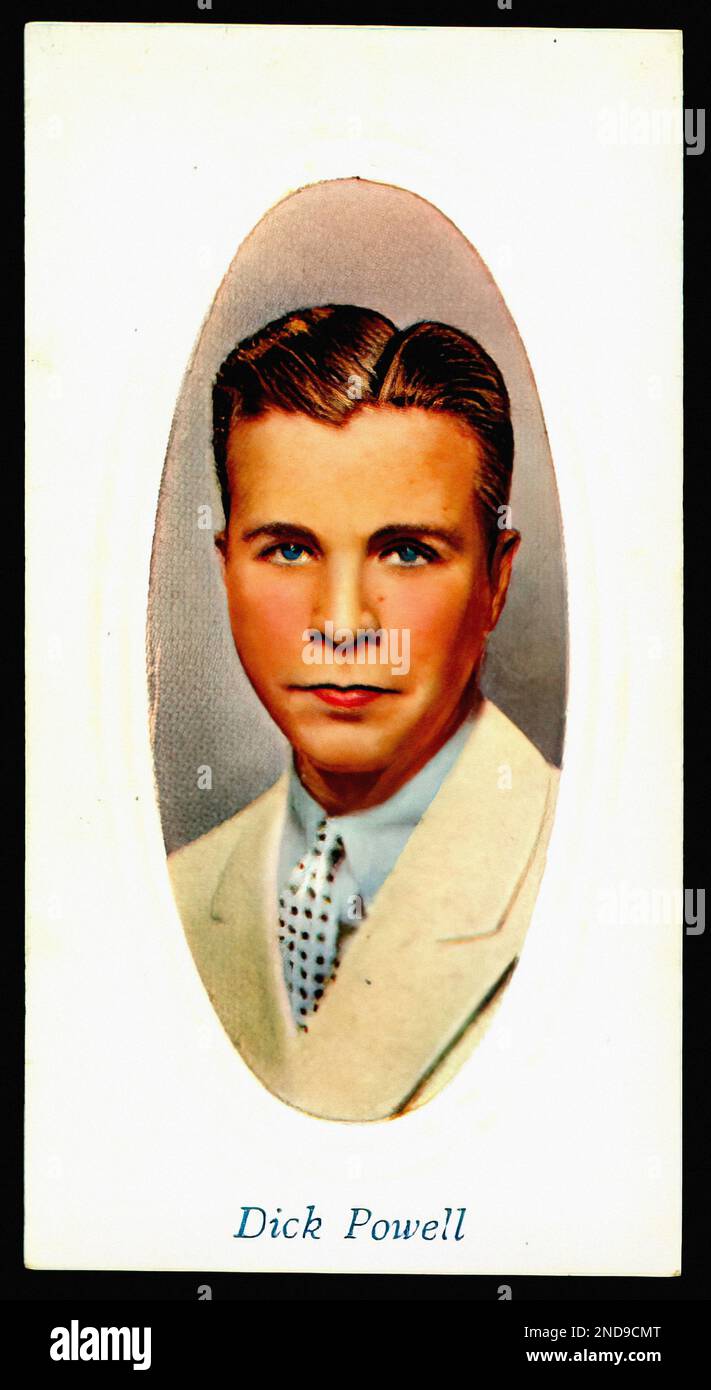 Portrait of actor Dick Powell - Vintage Cigarette Card Stock Photo - Alamy