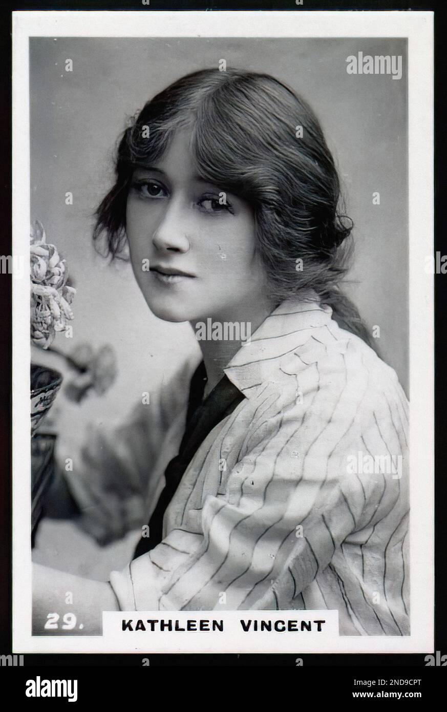 Portrait of Kathleen Vincent - Vintage Cigarette Card Stock Photo - Alamy