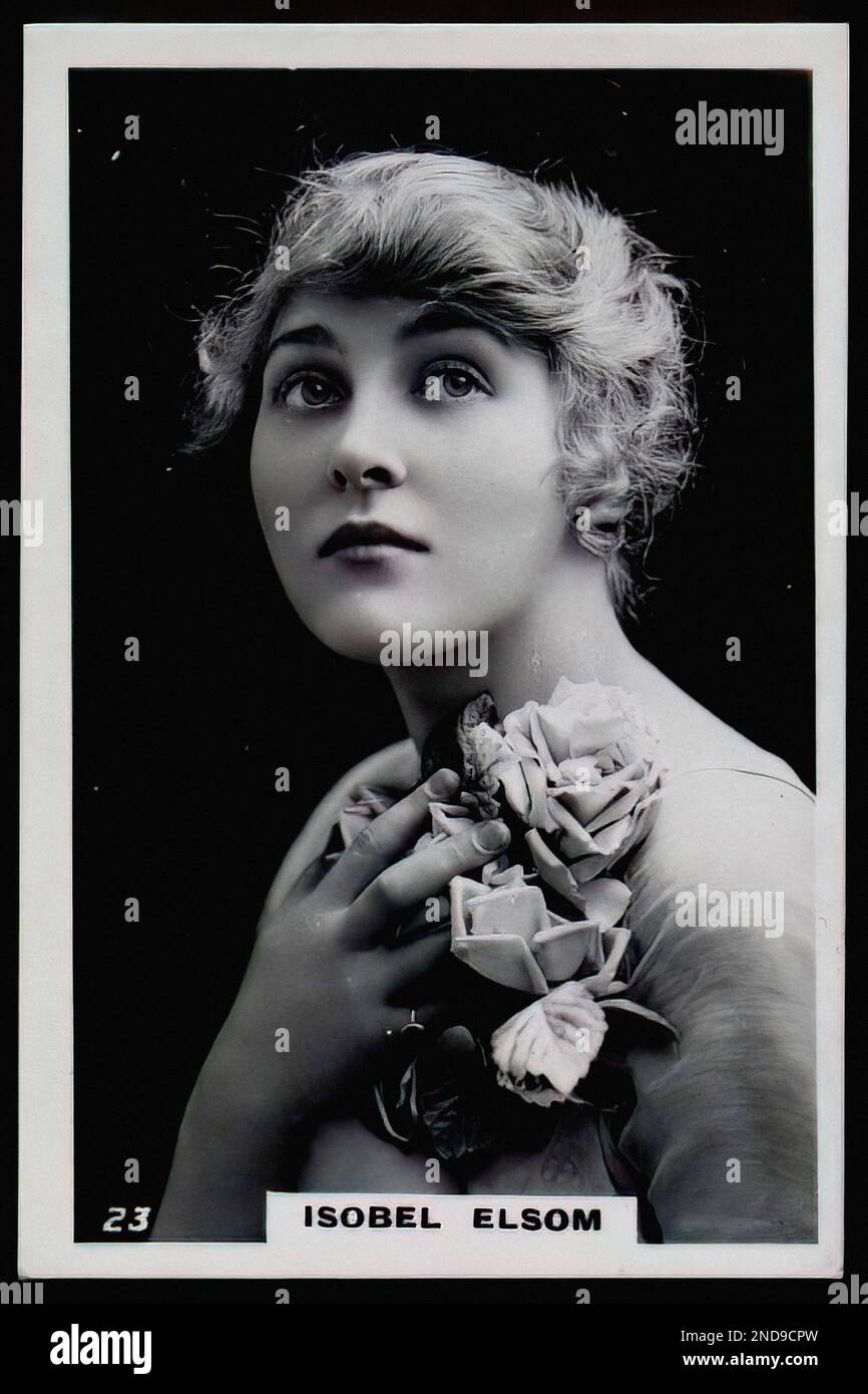 Portrait of Isobel Elsom - Vintage Cigarette Card Stock Photo - Alamy