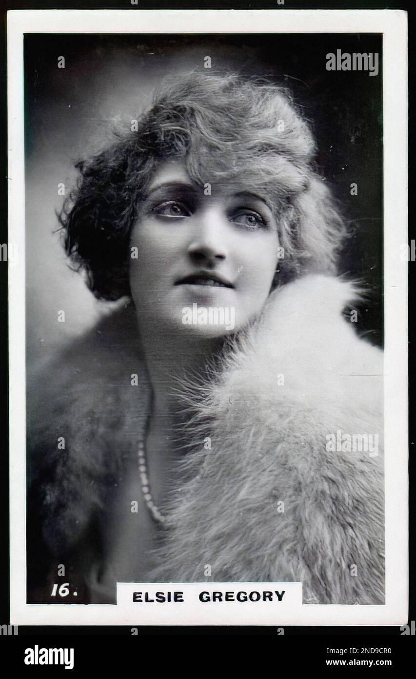 Portrait of Elsie Gregory - Vintage Cigarette Card Stock Photo - Alamy
