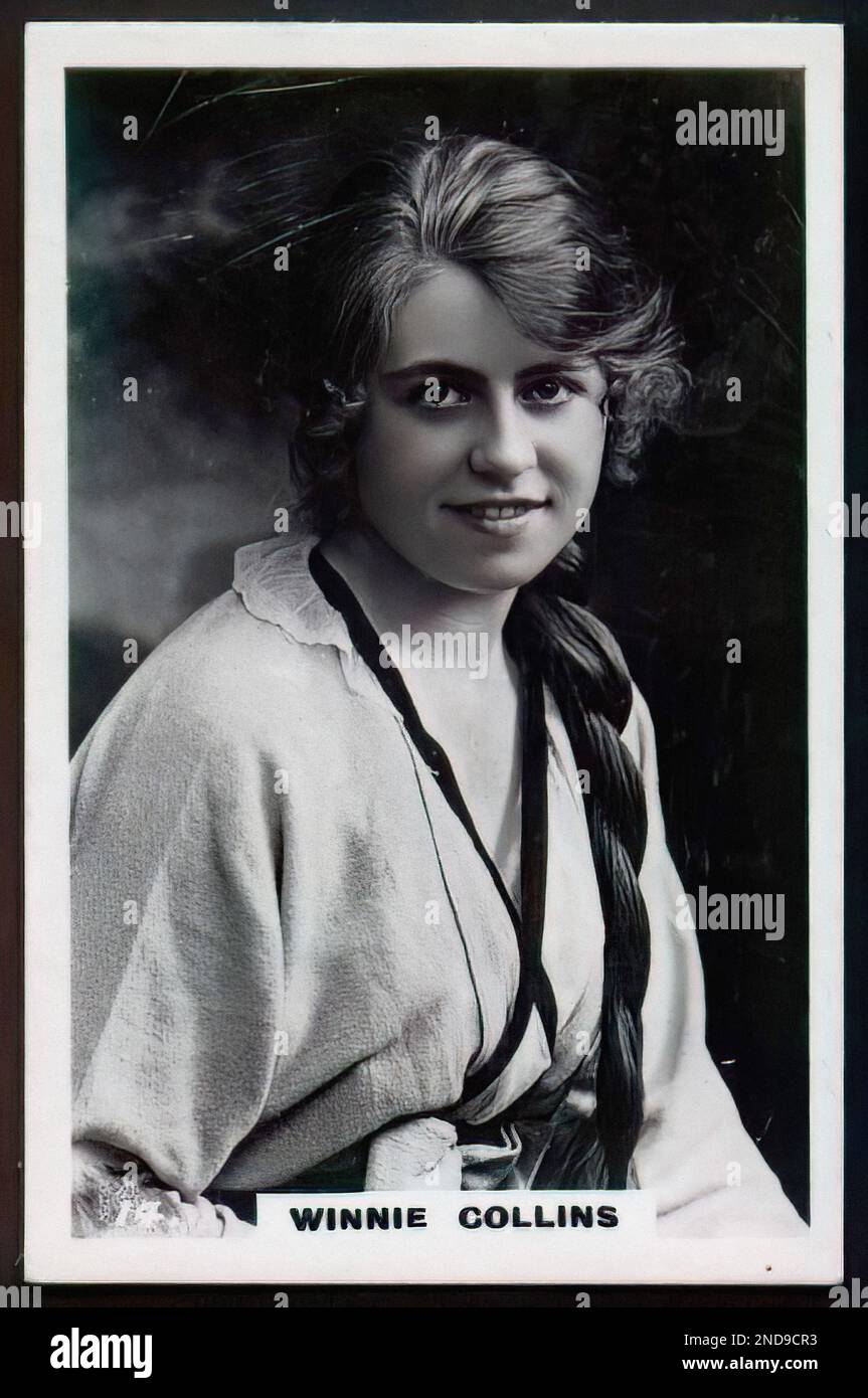 Portrait of Winnie Collins - Vintage Cigarette Card Stock Photo - Alamy