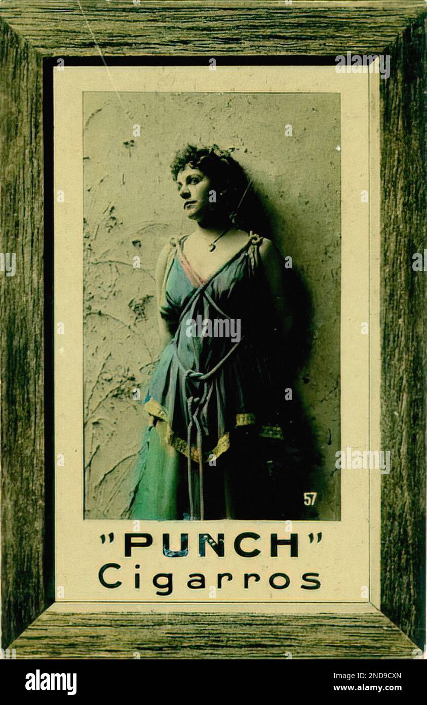 Portrait of Punch Cigarros - Vintage Cuban Cigarette Card Stock Photo ...