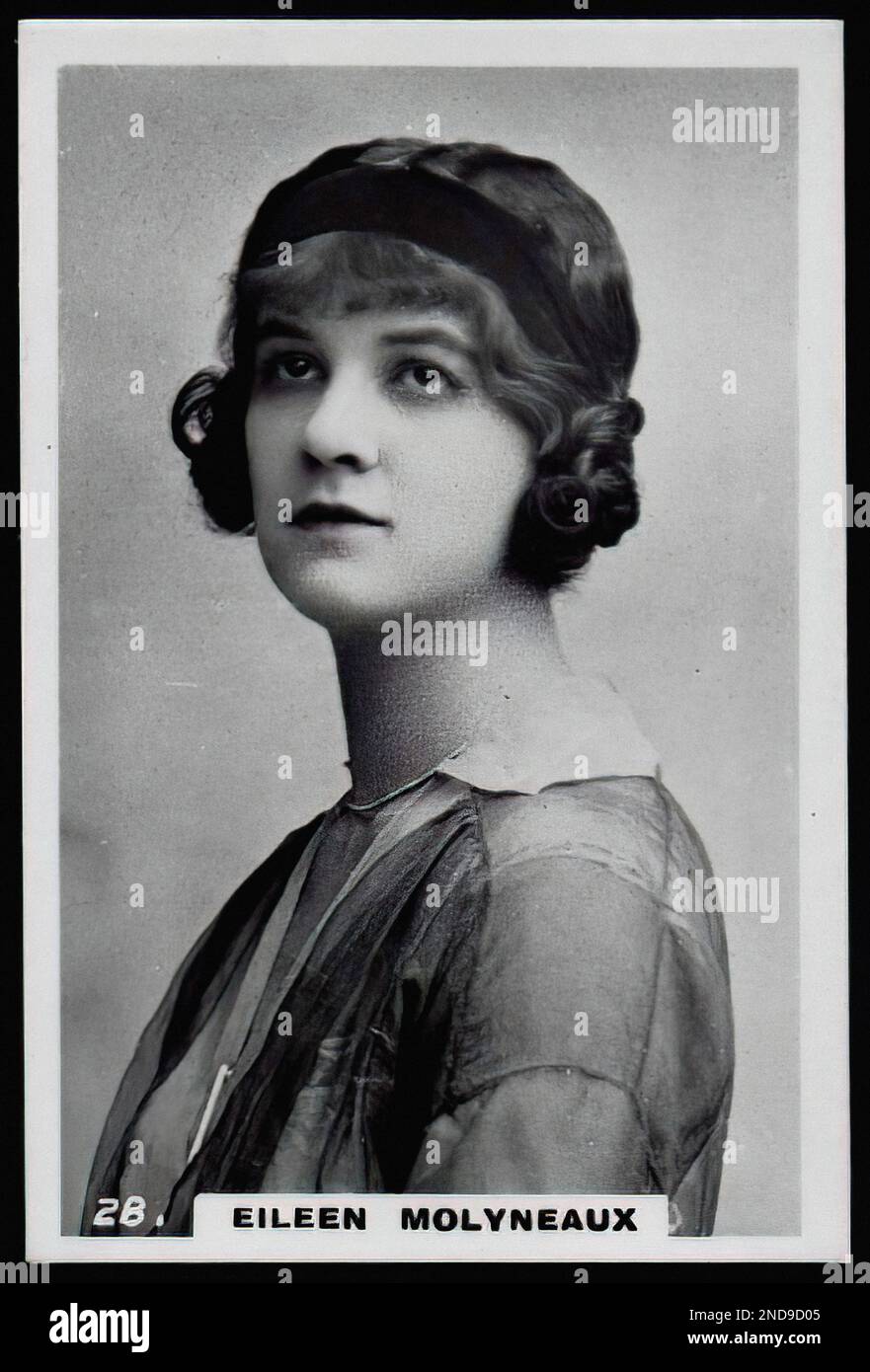Portrait of Eileen Molyneaux - Vintage Cigarette Card Stock Photo - Alamy