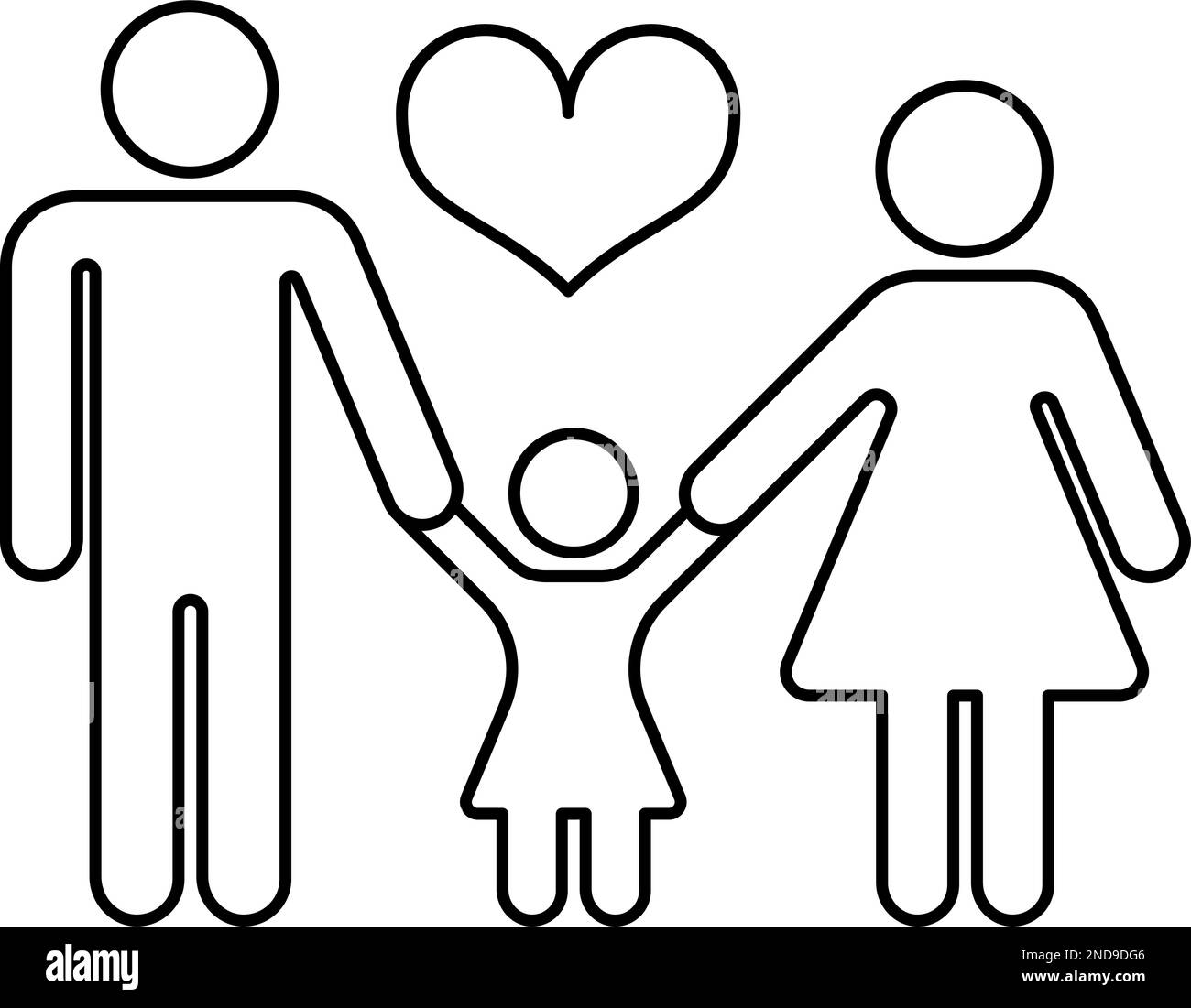 Happy father children family icon hi-res stock photography and images ...
