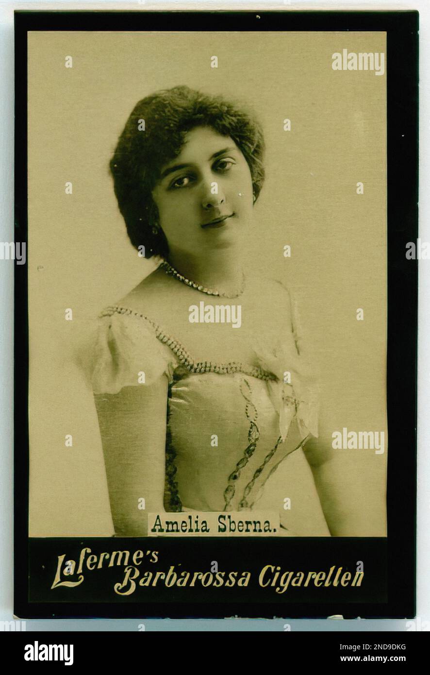 Portrait of actress Amelia Sberna - Vintage German Cigarette Card Stock ...
