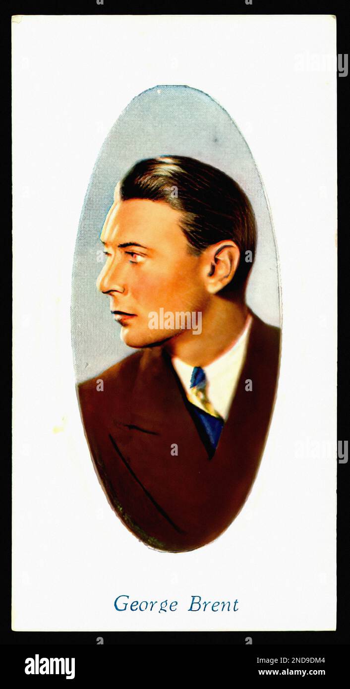 Portrait of actor George Brent - Vintage Cigarette Card Stock Photo - Alamy