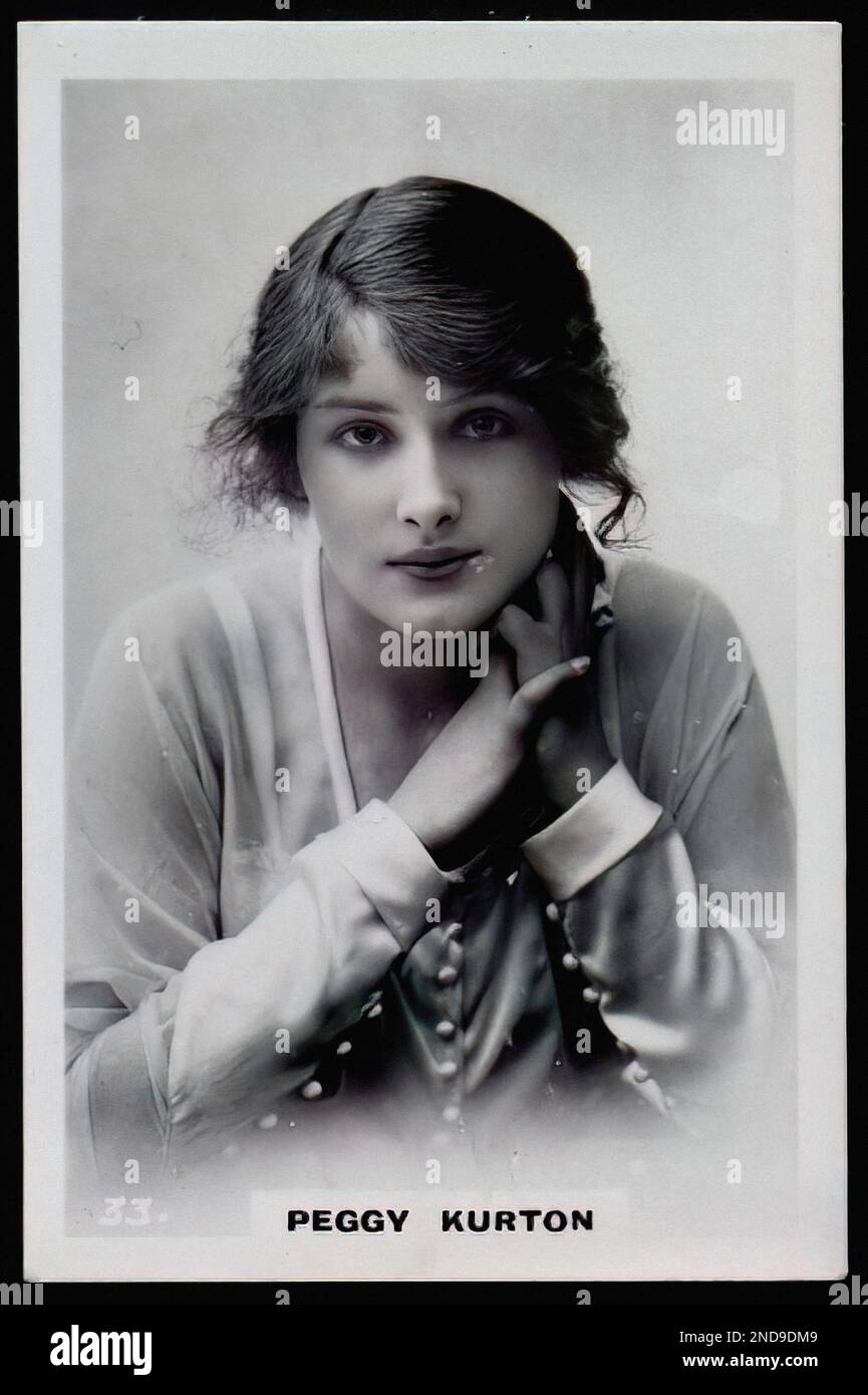 Portrait of Peggy Kurton - Vintage Cigarette Card Stock Photo - Alamy