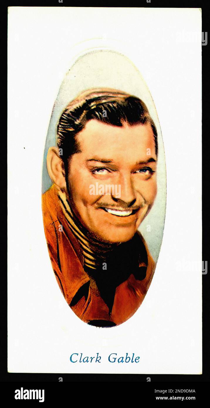Portrait of actor Clark Gable - Vintage Cigarette Card Stock Photo - Alamy