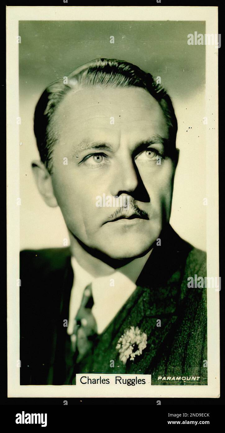 Portrait of Charles Ruggles - Vintage Cigarette Card Stock Photo - Alamy