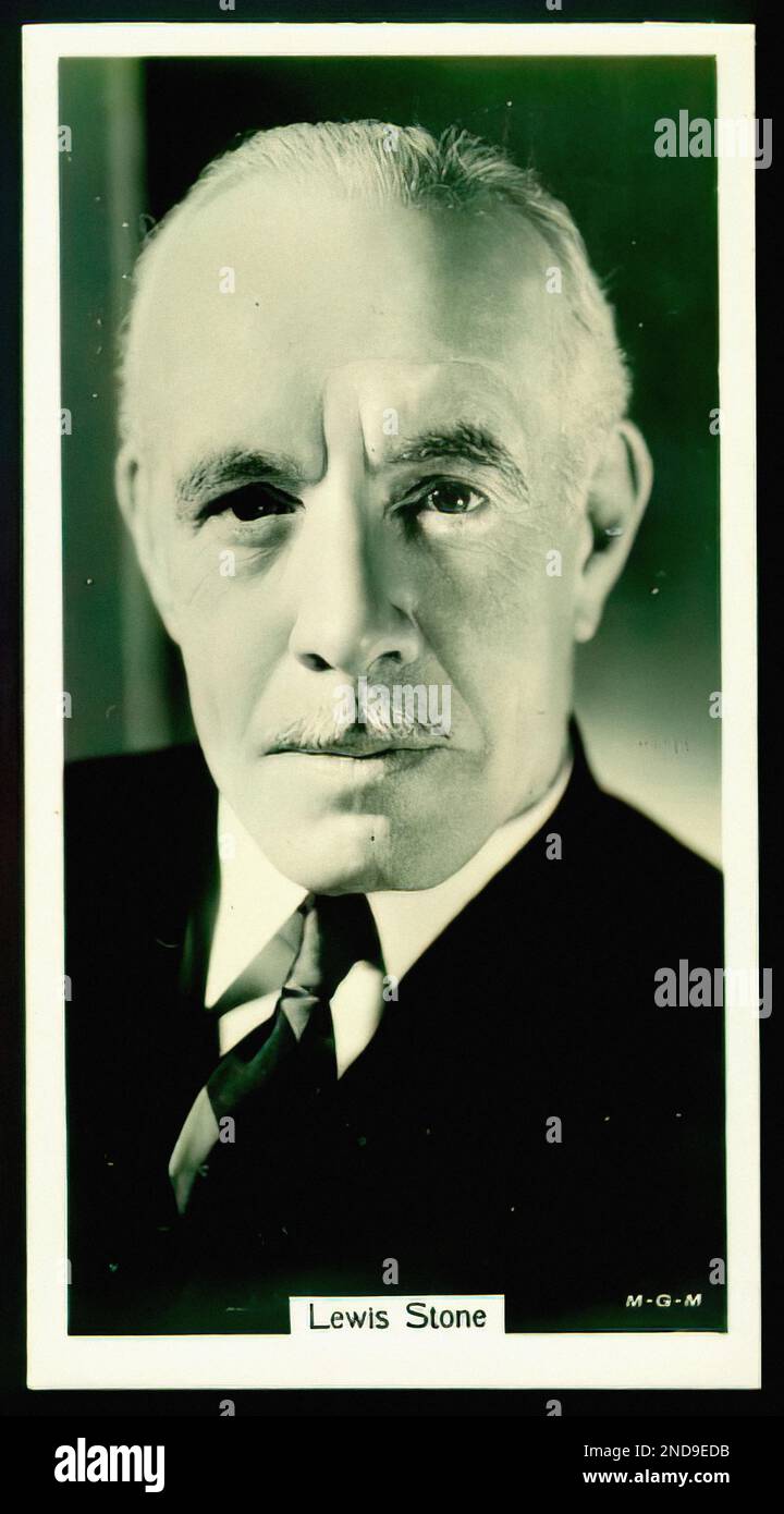 Portrait of Lewis Stone - Vintage Cigarette Card Stock Photo - Alamy