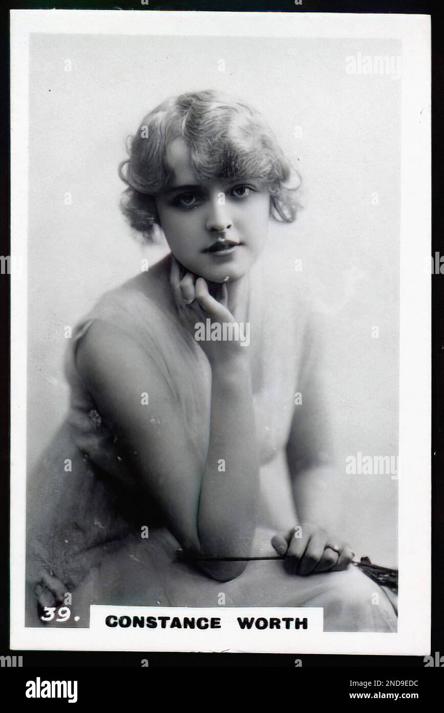 Portrait of Constance Worth - Vintage Cigarette Card Stock Photo - Alamy