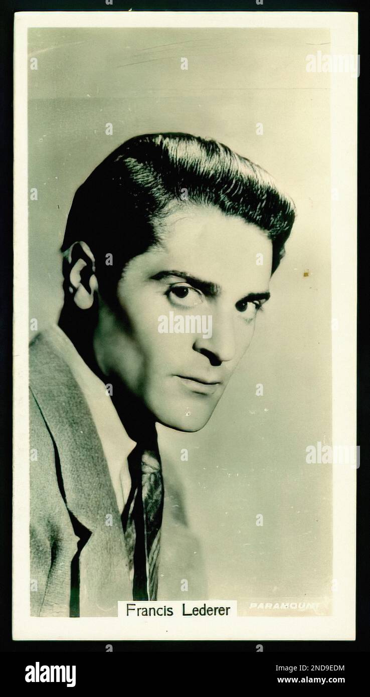 Portrait of Francis Lederer - Vintage Cigarette Card Stock Photo - Alamy