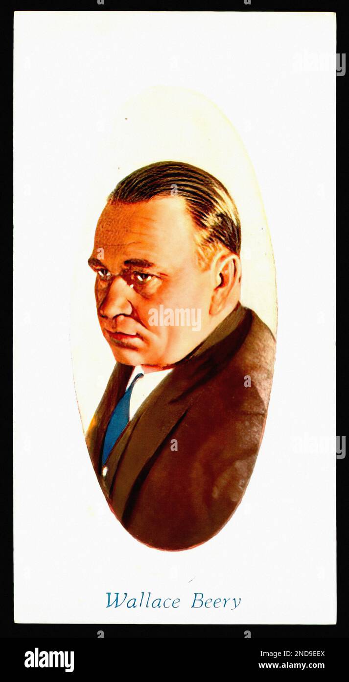 Portrait of actor Wallace Beery - Vintage Cigarette Card Stock Photo ...
