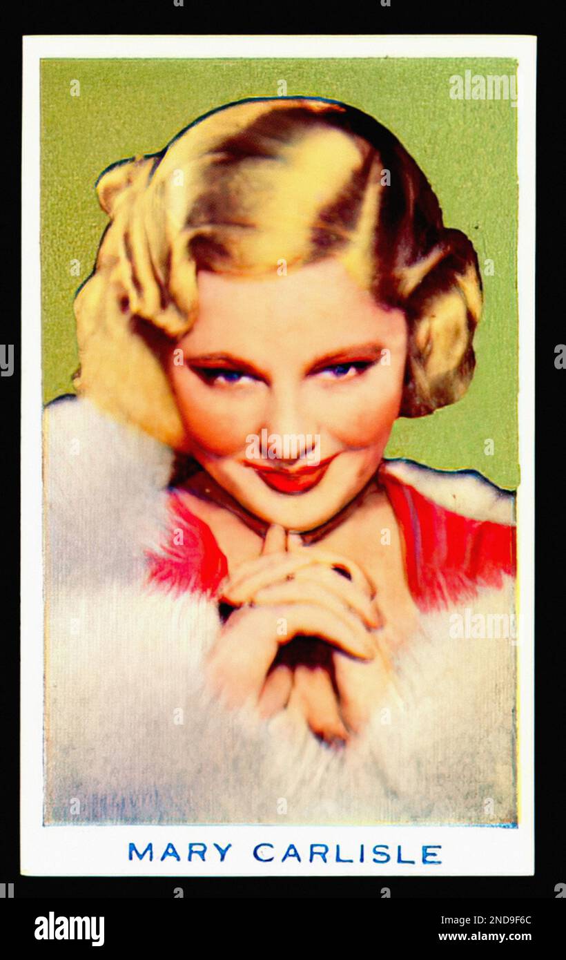 Portrait of Mary Carlisle - Vintage Cigarette Card 02 Stock Photo - Alamy
