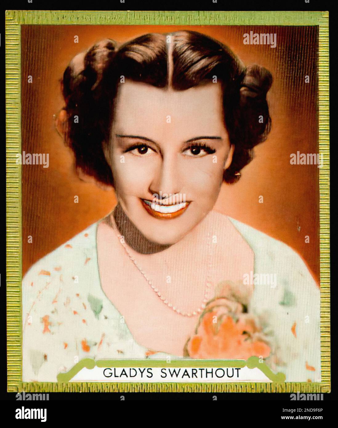 Portrait of Gladys Swarthout - Vintage Cigarette Card 01 Stock Photo ...