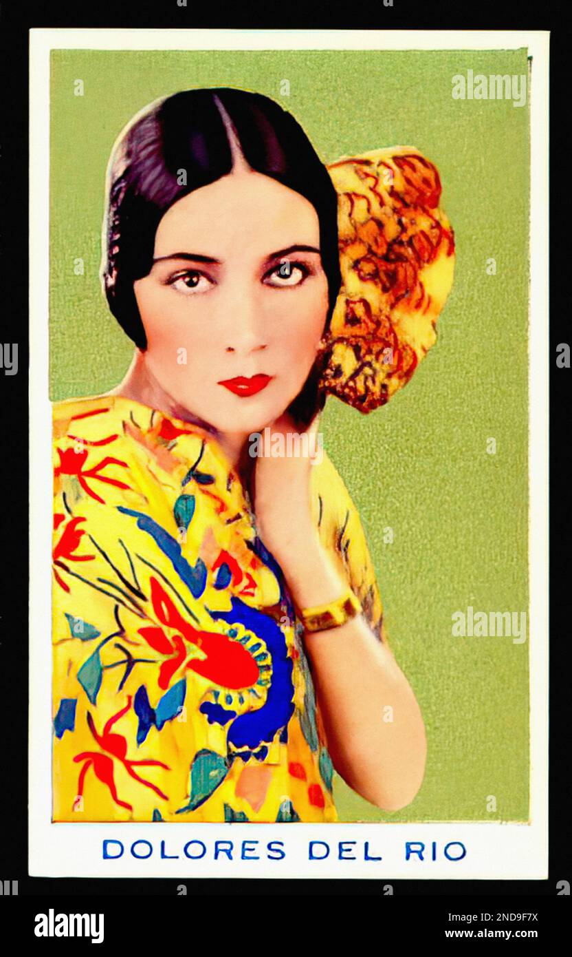 Portrait of Dolores Del Rio - Vintage Cigarette Card 02 Stock Photo - Alamy