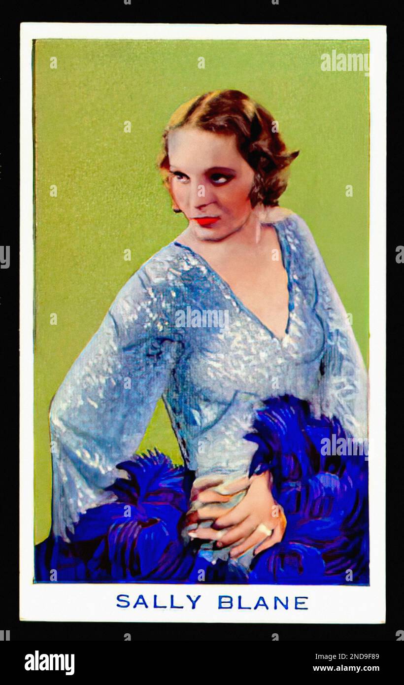 Portrait of Sally Blane - Vintage Cigarette Card Stock Photo - Alamy