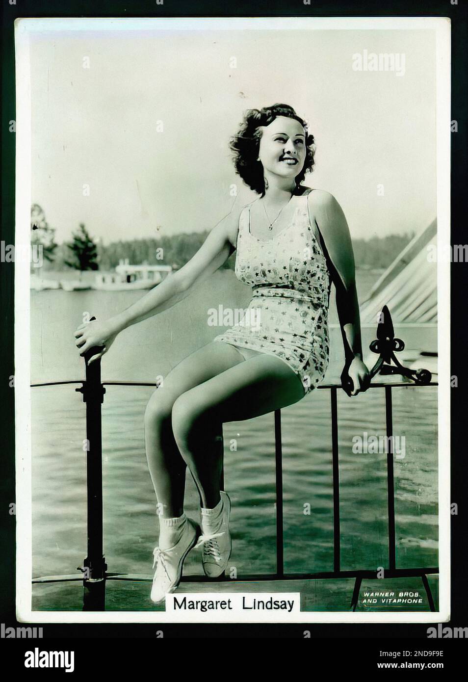 Portrait of Margaret Lindsay - Vintage Cigarette Card 02 Stock Photo ...