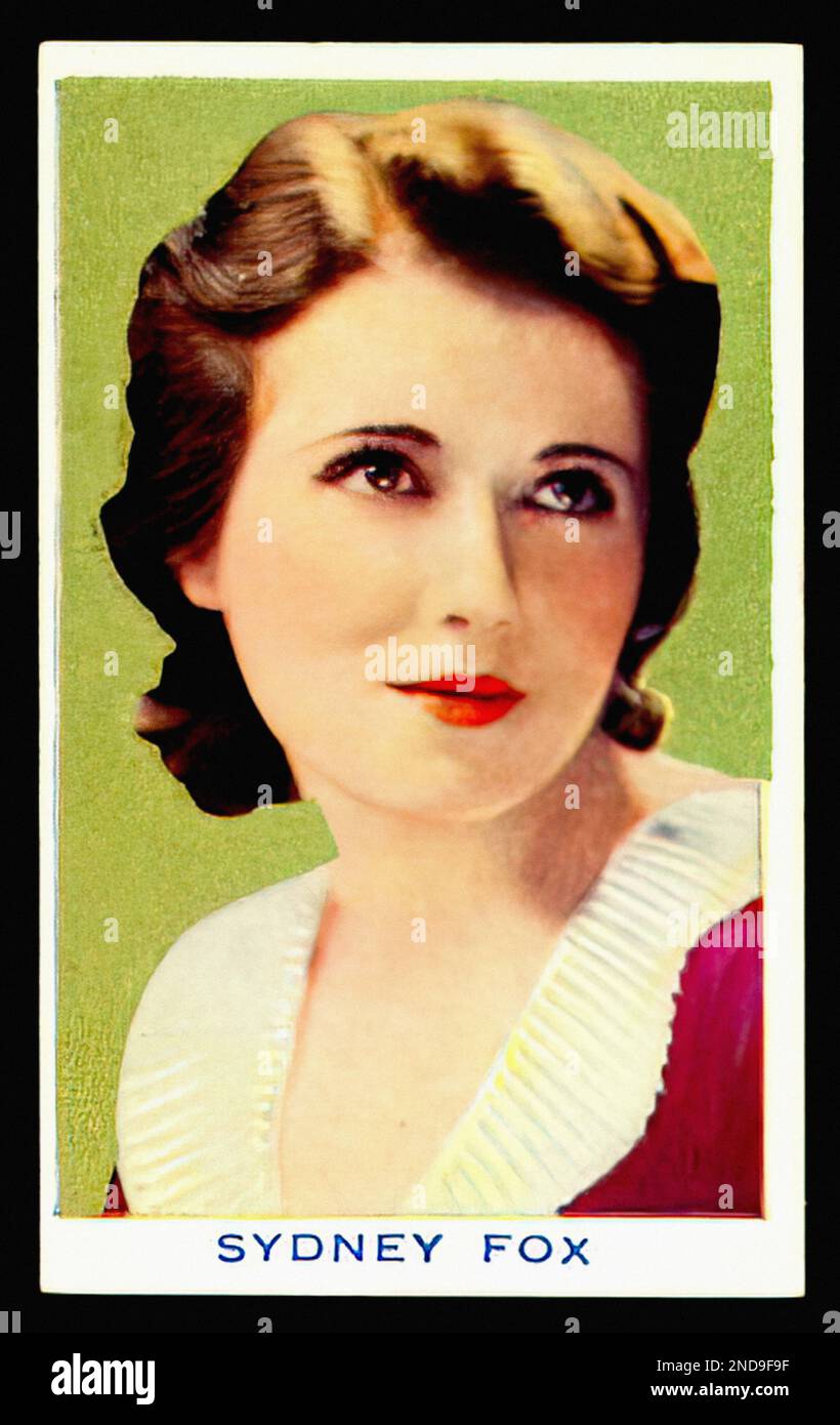 Portrait of Sydney Fox - Vintage Cigarette Card Stock Photo - Alamy