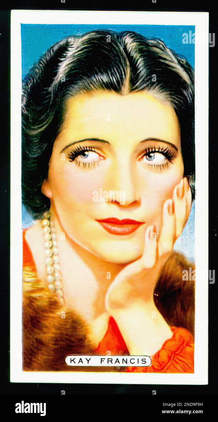 Portrait of Kay Francis - Vintage Cigarette Card 03 Stock Photo - Alamy