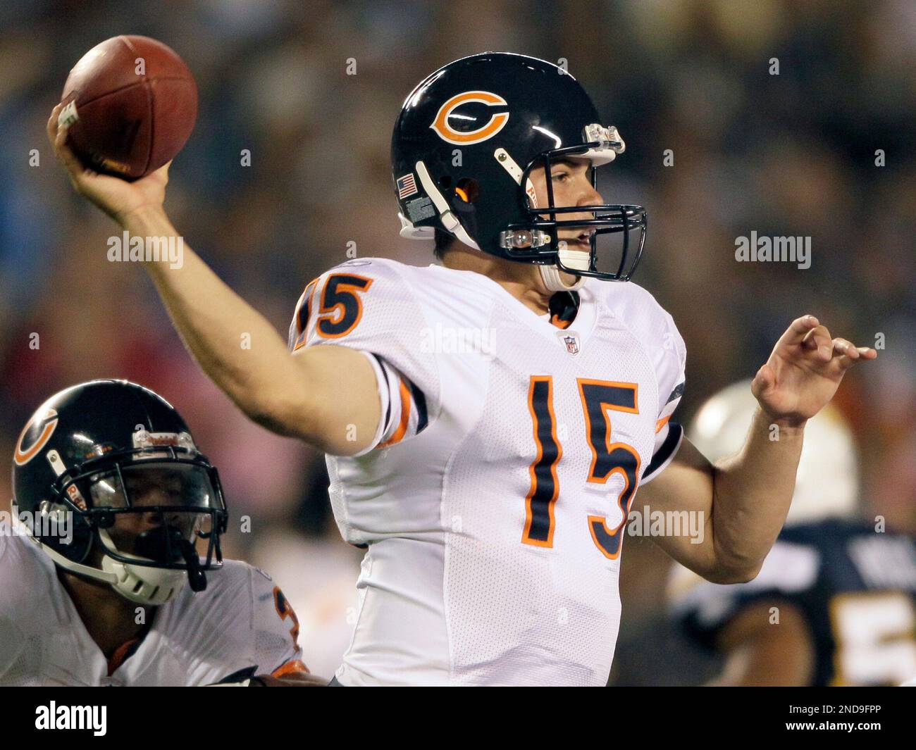 Chicago Bears quarterback Dan LeFevour throws against the San Diego ...