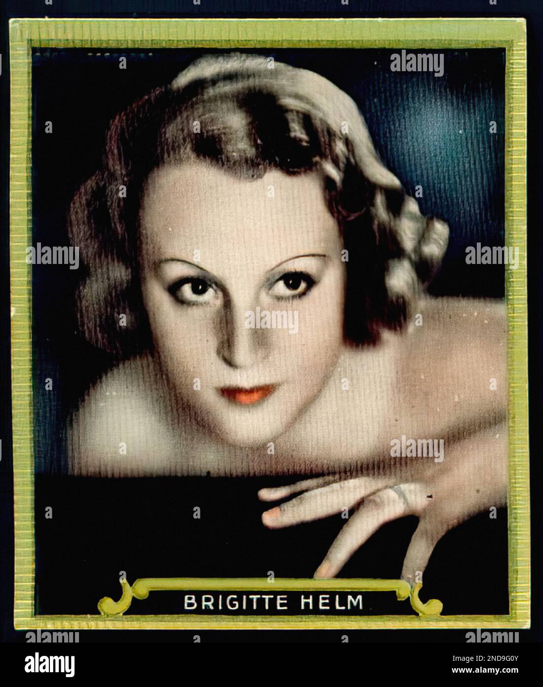 Portrait of Brigitte Helm - Vintage Cigarette Card 02 Stock Photo - Alamy