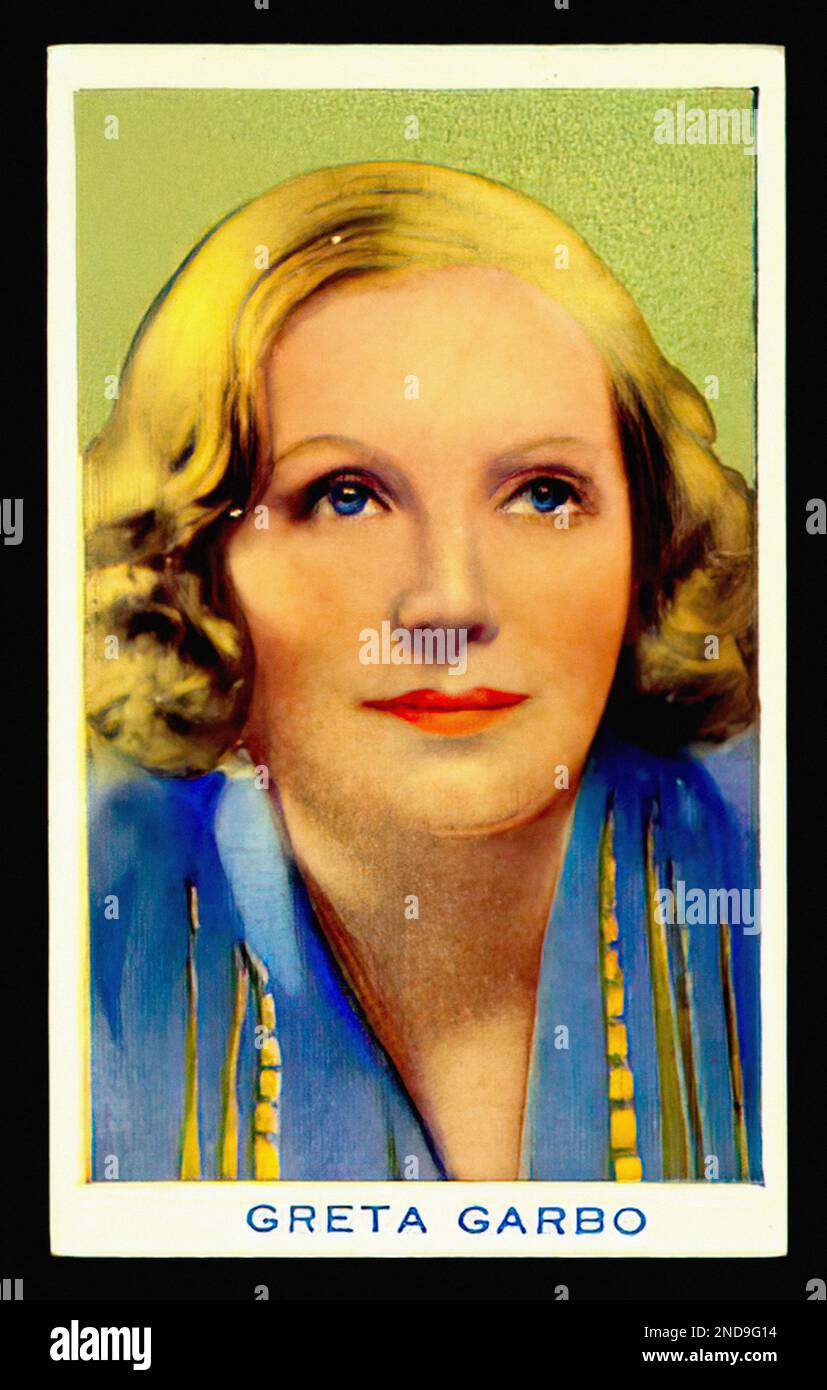 Portrait of Greta Garbo - Vintage Cigarette Card 03 Stock Photo - Alamy