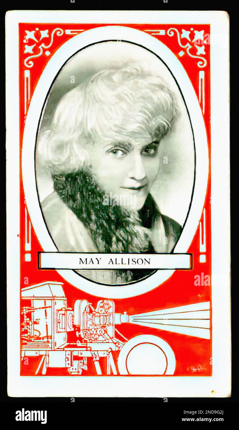 Portrait of Silent Cinema Star May Allison - Vintage Cigarette Card ...