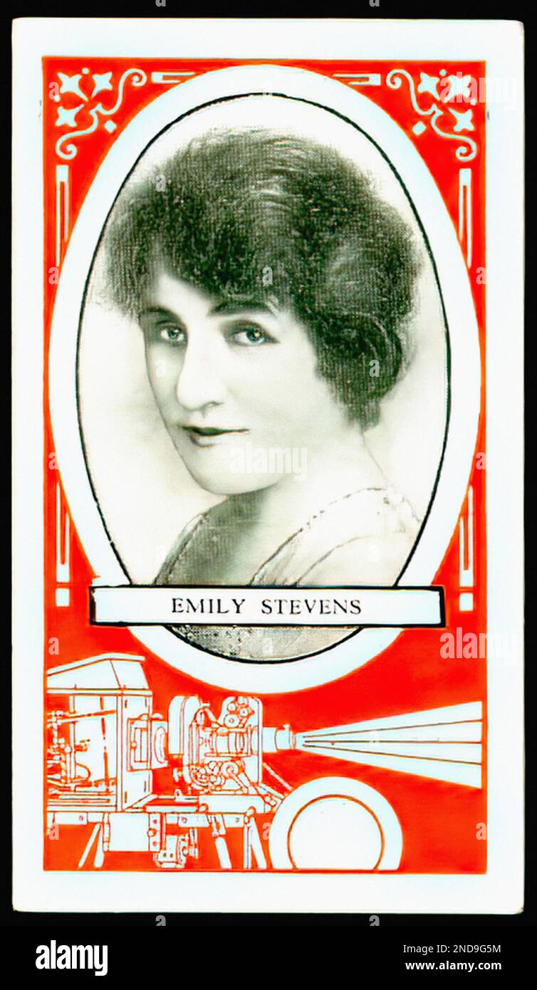 Portrait of Silent Cinema Star Emily Stevens - Vintage Cigarette Card Stock Photo - Alamy