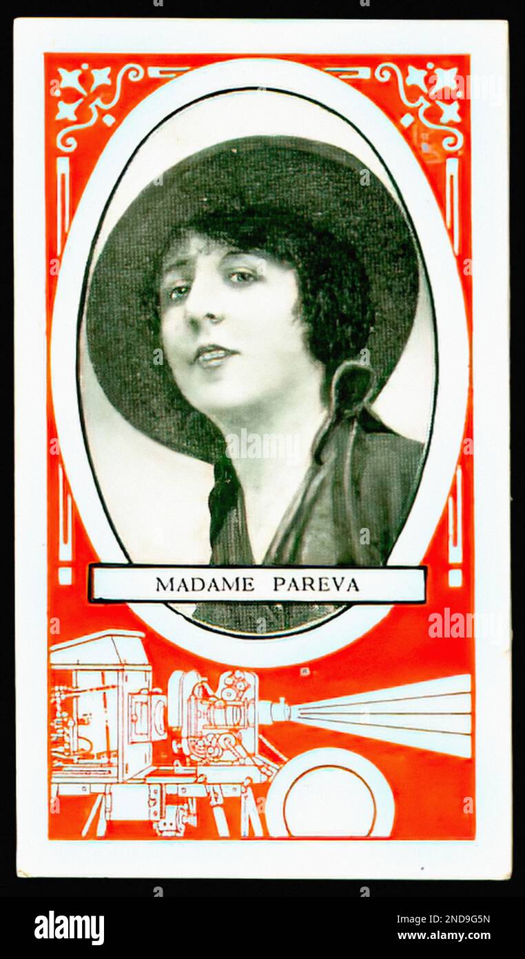 Portrait of Silent Cinema Star Madame Pareva - Vintage Cigarette Card ...