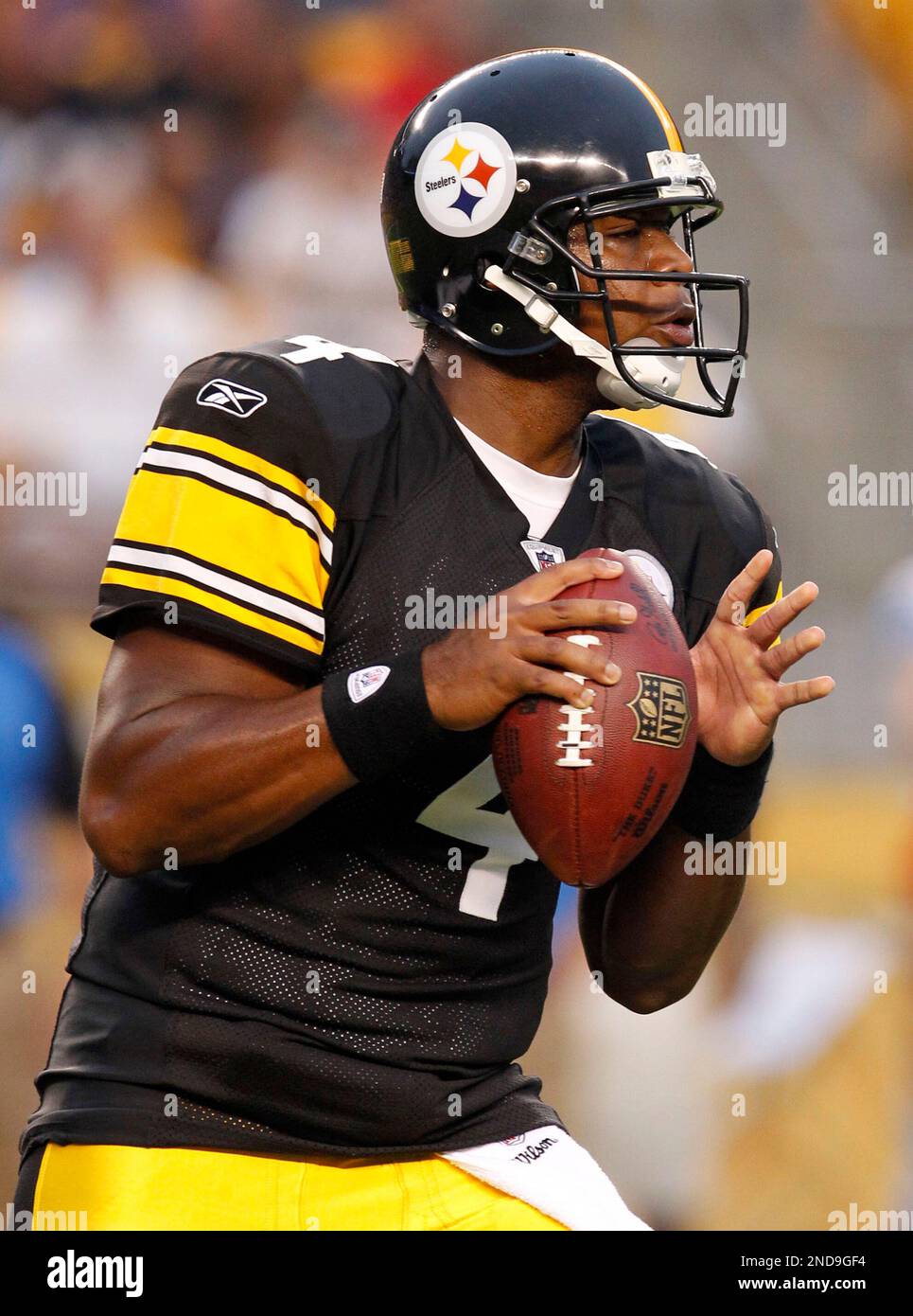Pittsburgh Steelers quarterback Byron Leftwich looks to pass during the ...