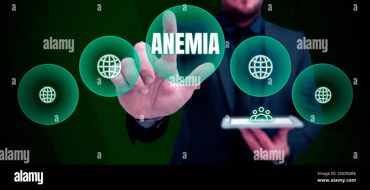 Handwriting text Anemia. Business overview condition where there ...