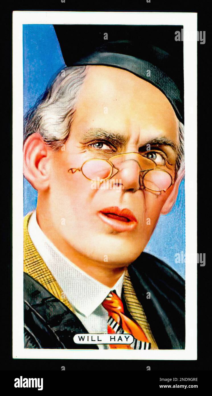 Portrait of Will Hay - Vintage Cigarette Card Stock Photo - Alamy
