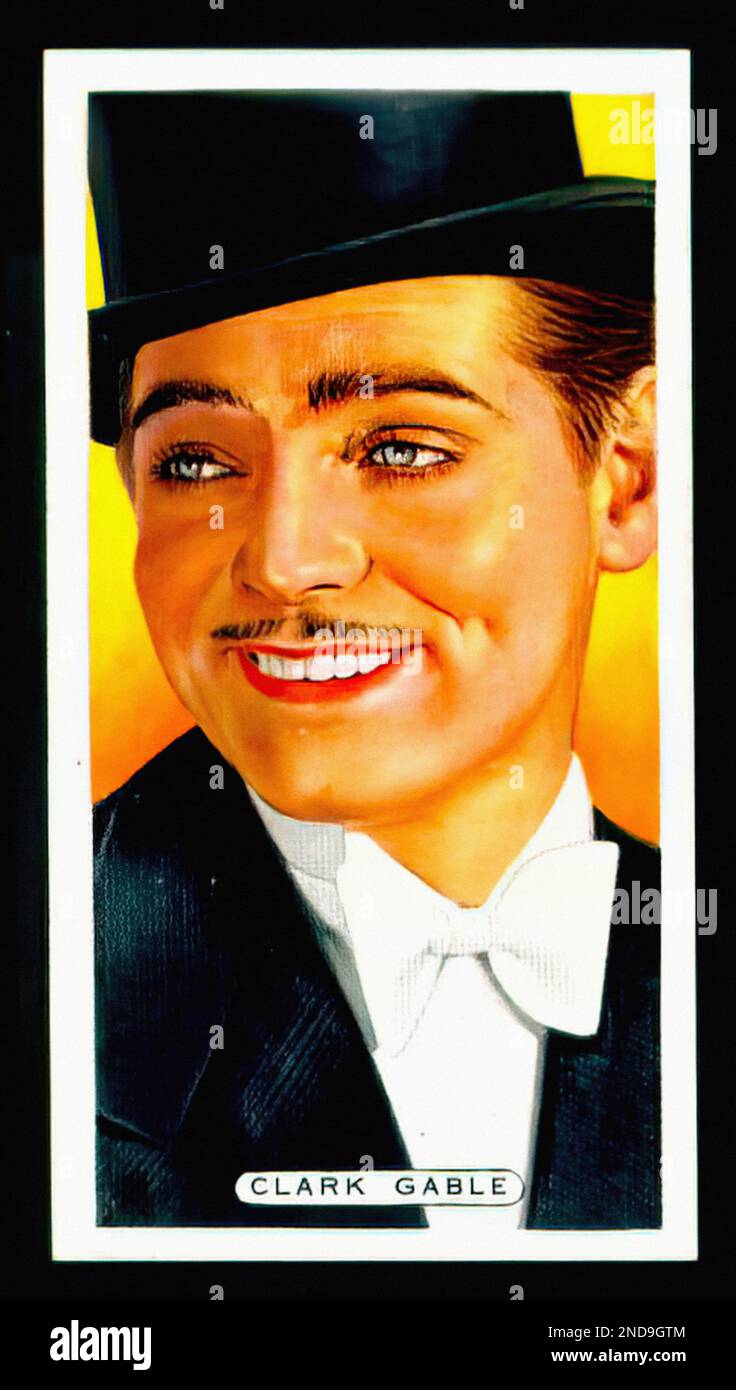 Portrait of Clark Gable - Vintage Cigarette Card 01 Stock Photo - Alamy