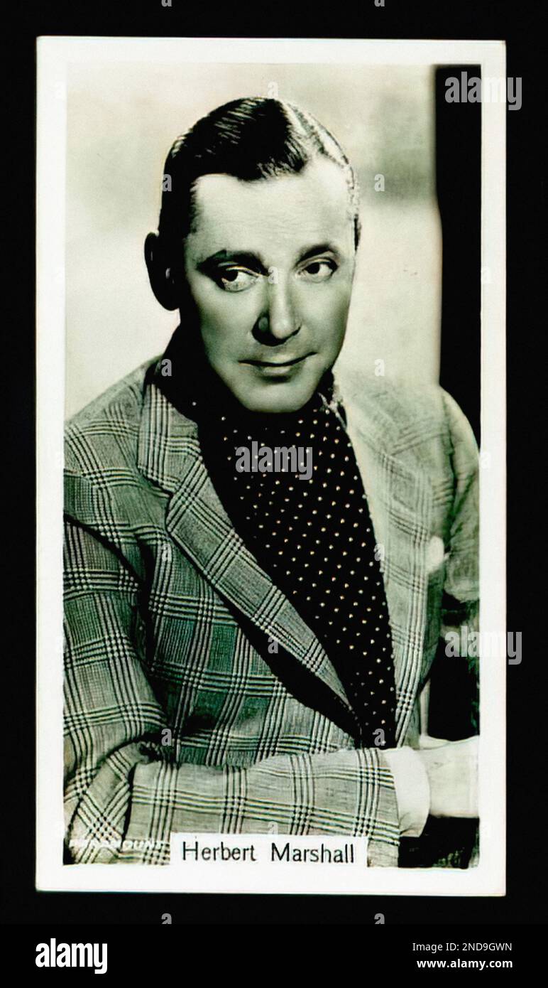 Portrait of Herbert Marshall - Vintage Cigarette Card Stock Photo - Alamy