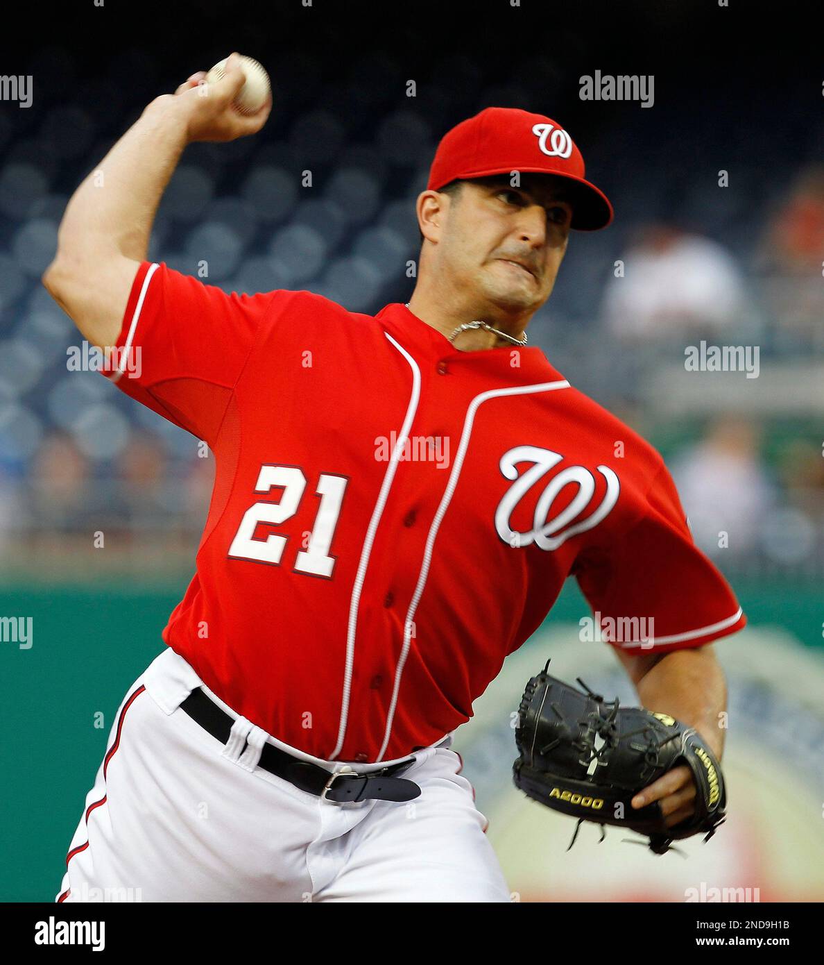 Washington Nationals pitcher Jason Marquis delivers to the Arizona ...