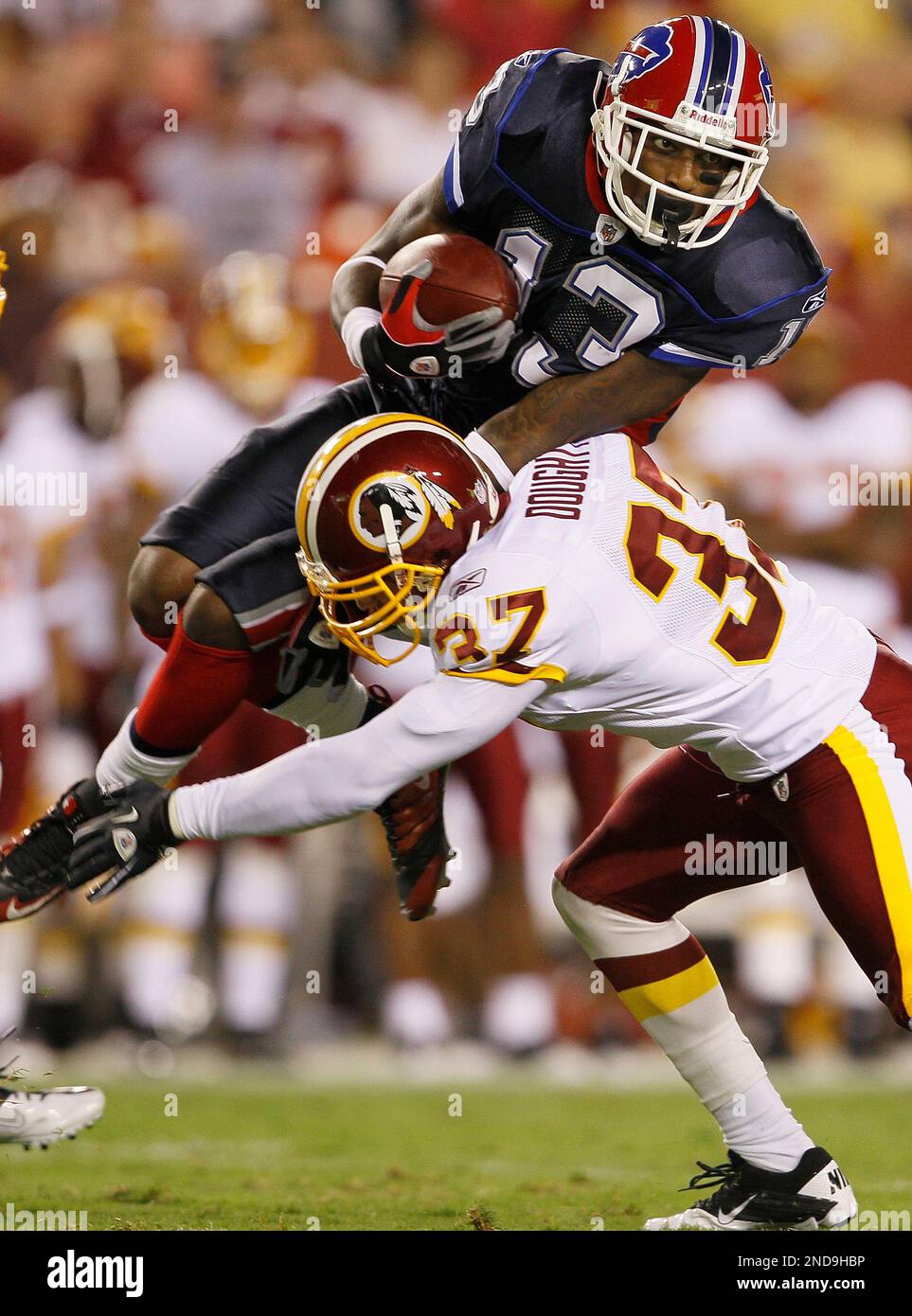 Buffalo Bills wide receiver Steve Johnson is stopped by Washington ...