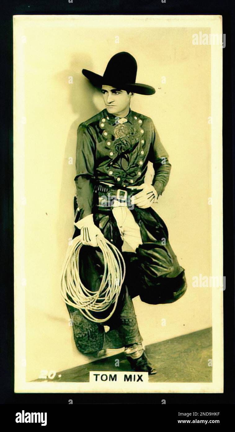 Portrait of Tom Mix - Vintage Cigarette Card Stock Photo - Alamy