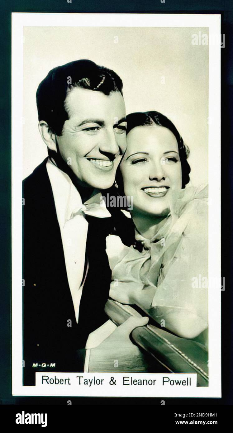 Portrait of Robert Taylor & Eleanor Powell - Vintage Cigarette Card ...