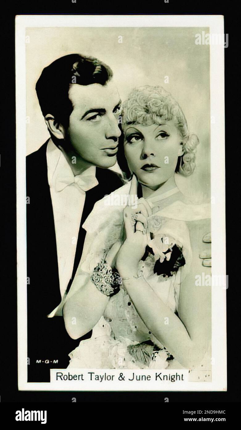 Portrait of Robert Taylor & June Knight - Vintage Cigarette Card Stock ...