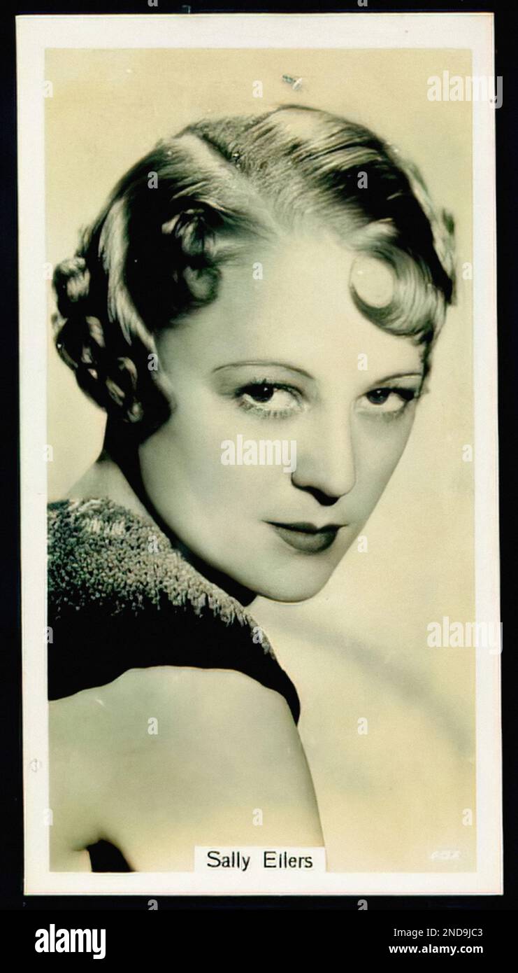Portrait of Sally Eilers - Vintage Cigarette Card 01 Stock Photo - Alamy