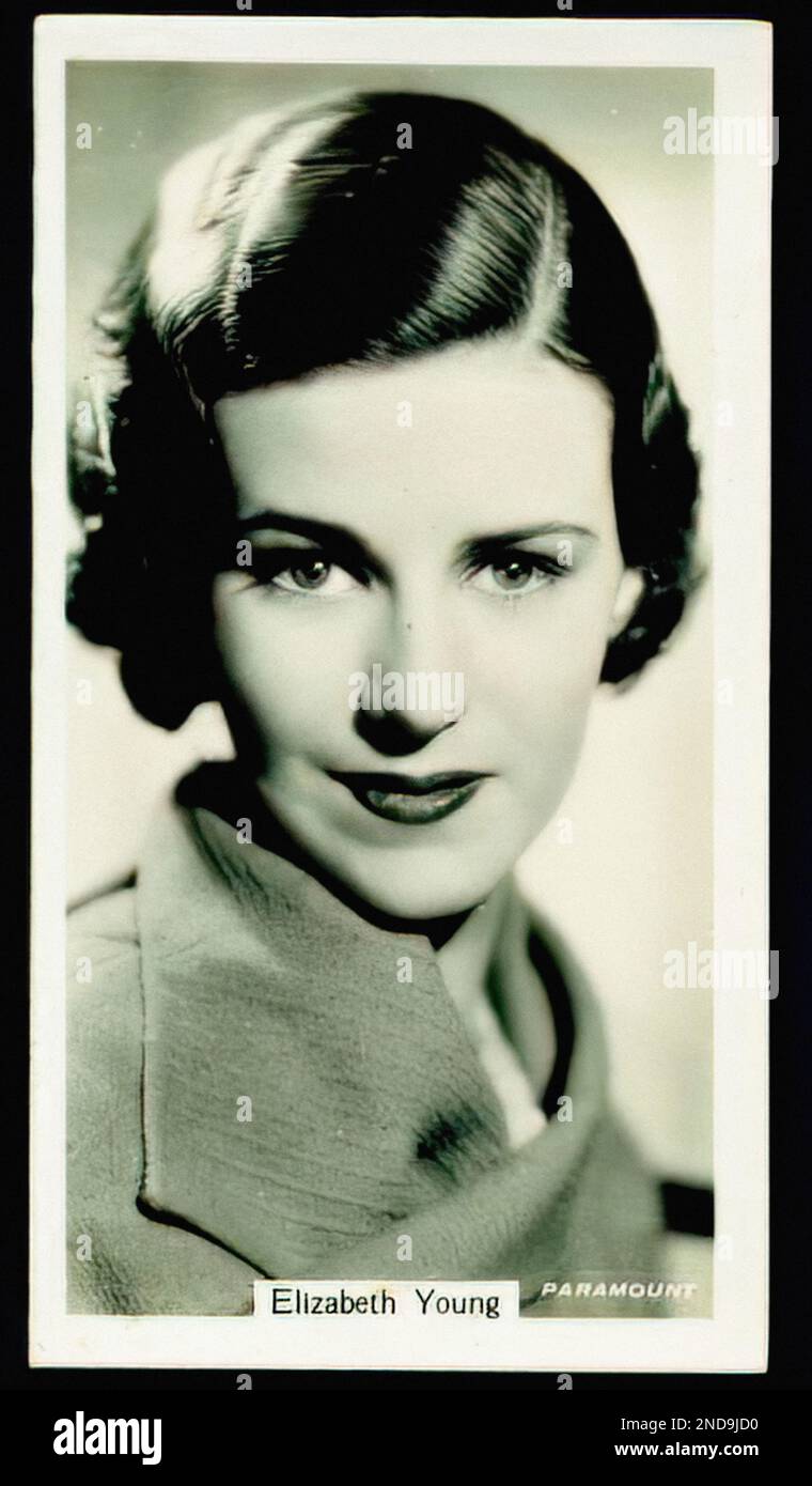 Portrait of Elizabeth Young - Vintage Cigarette Card Stock Photo - Alamy
