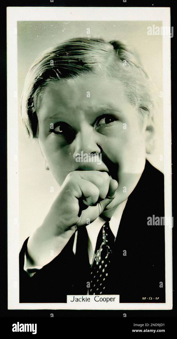 Portrait of Jackie Cooper - Vintage Cigarette Card Stock Photo - Alamy