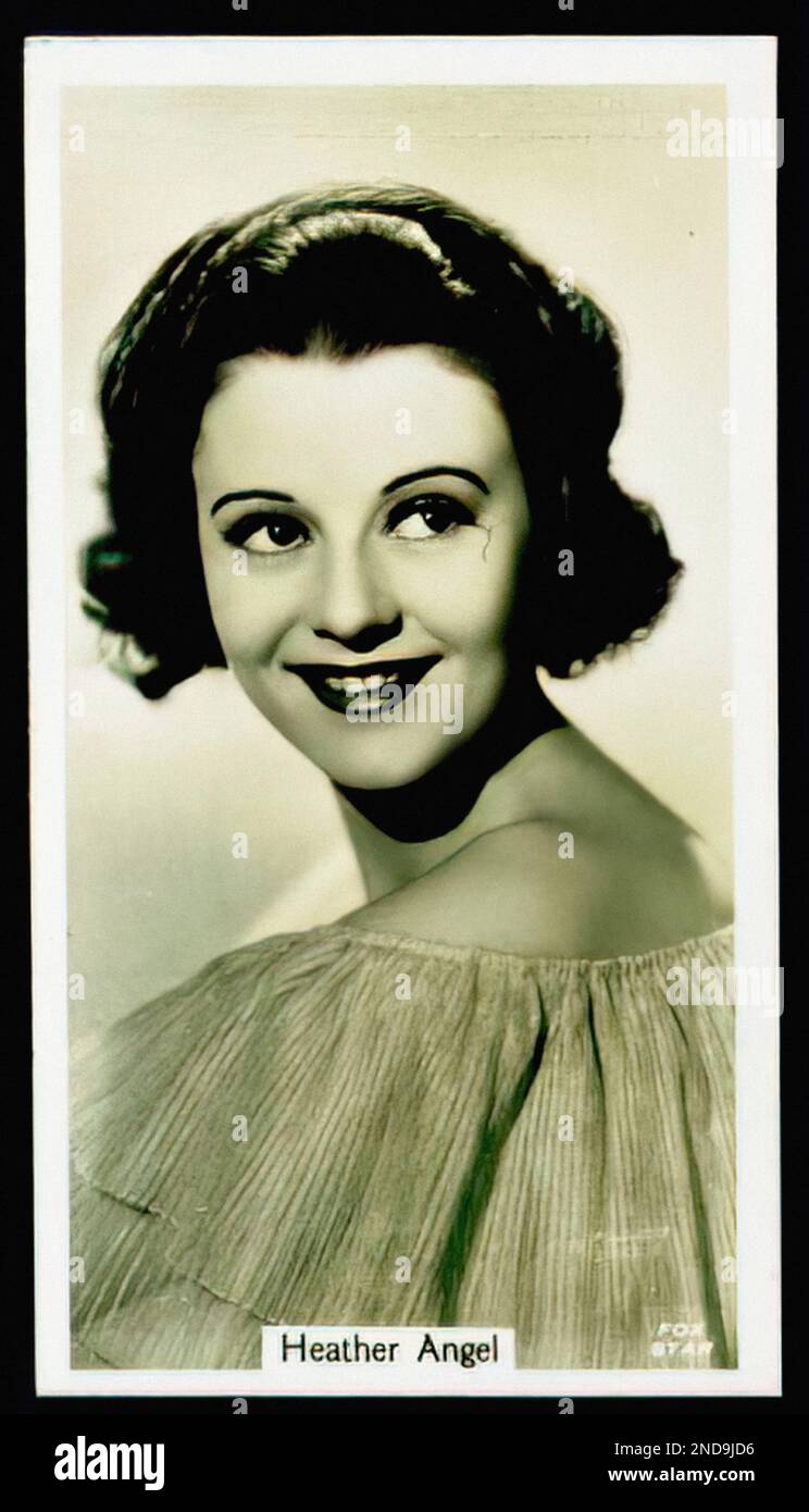 Portrait of Heather Angel - Vintage Cigarette Card 01 Stock Photo - Alamy