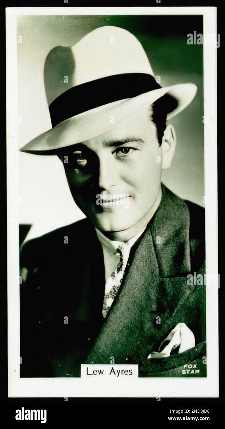 Portrait of Lew Ayres - Vintage Cigarette Card 01 Stock Photo - Alamy