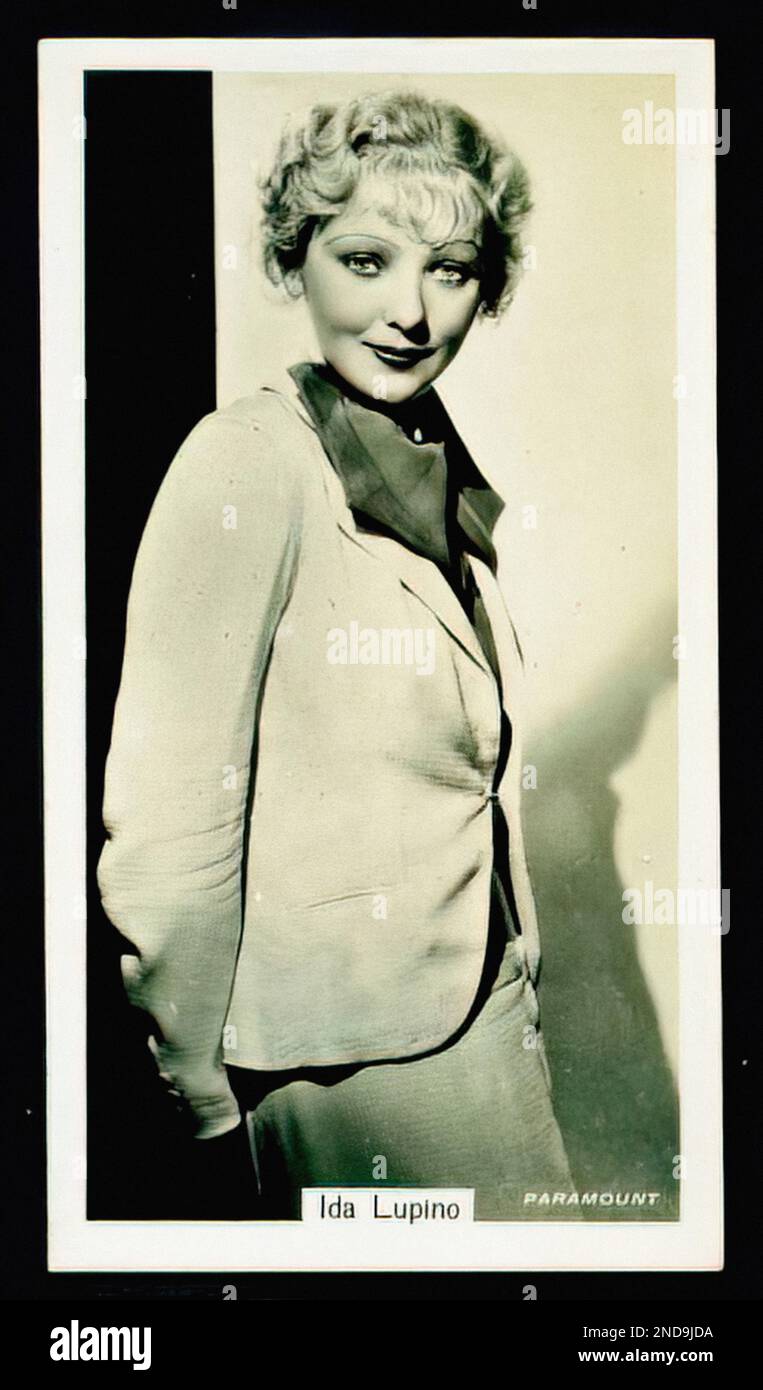 Portrait of Ida Lupino - Vintage Cigarette Card Stock Photo - Alamy