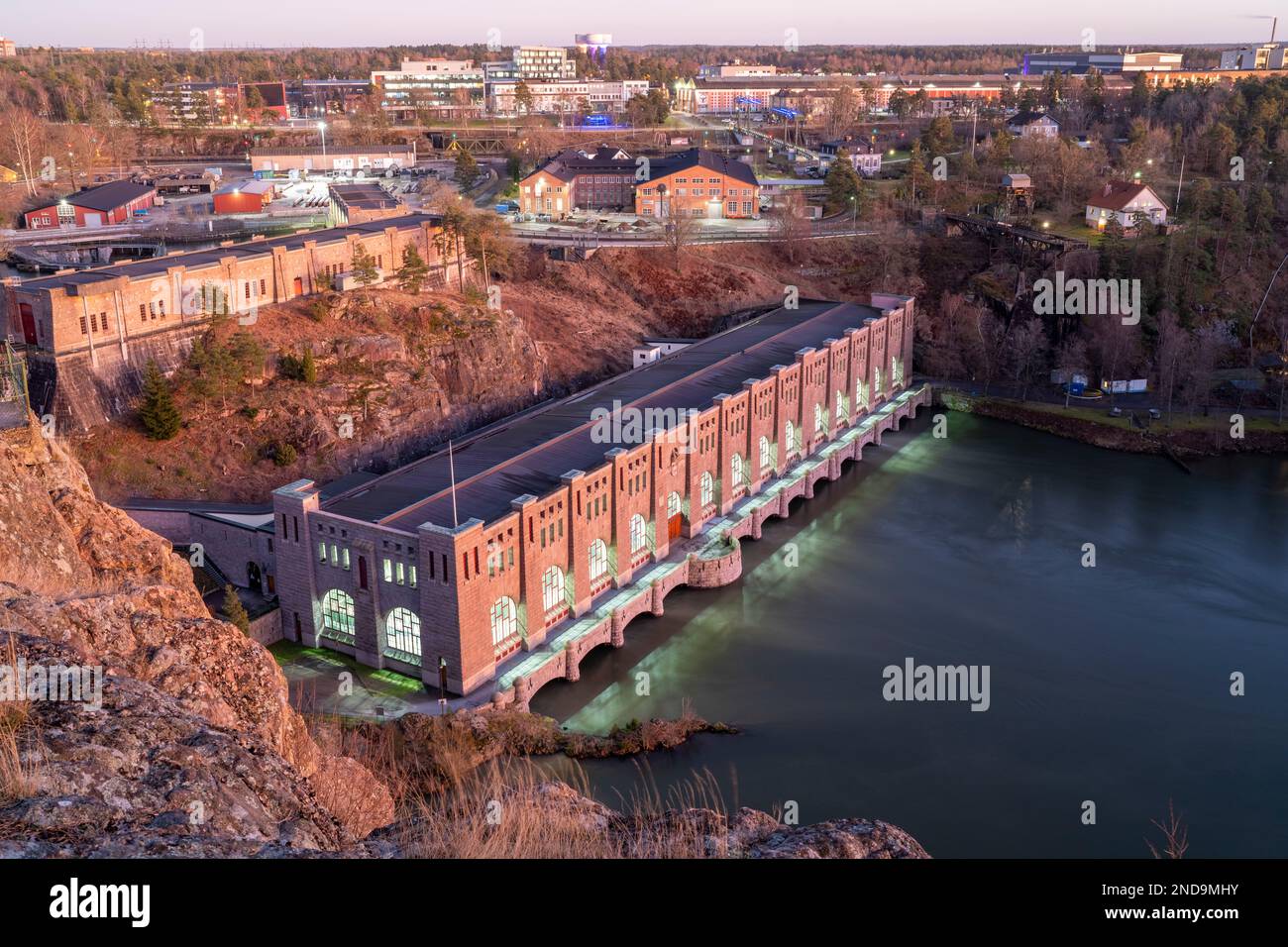 Hydroelectrical Water Power Center Olidan high angle view Sweden Stock Photo - Alamy