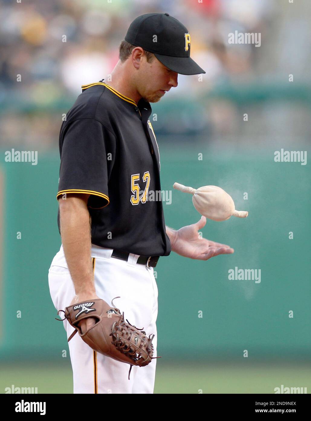 Pittsburgh Pirates starting Zach Duke (57) plays in the baseball game ...